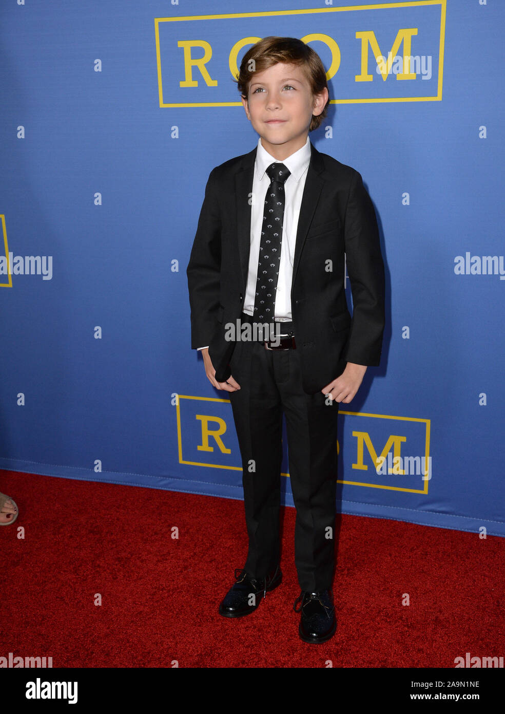 LOS ANGELES, CA. October 13, 2015: Actor Jacob Tremblay at the Los ...
