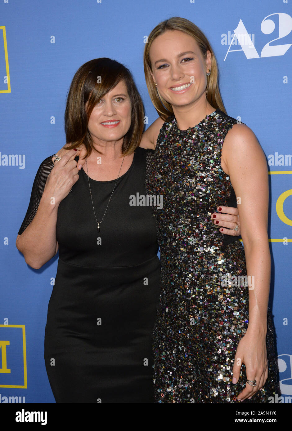 LOS ANGELES, CA. October 13, 2015: Actress Brie Larson & mother at the ...