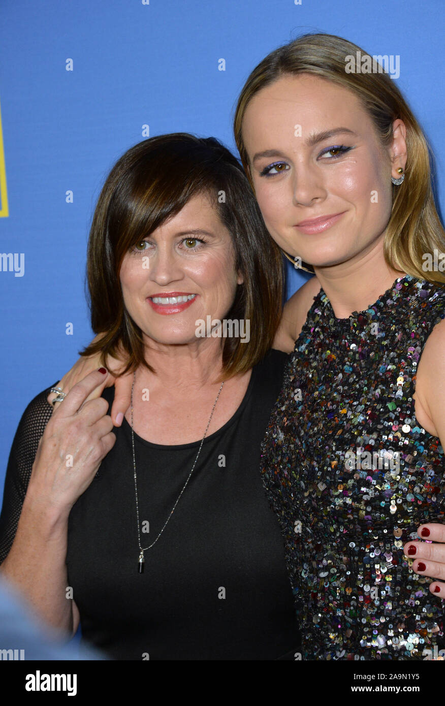 LOS ANGELES, CA. October 13, 2015: Actress Brie Larson & mother at the ...