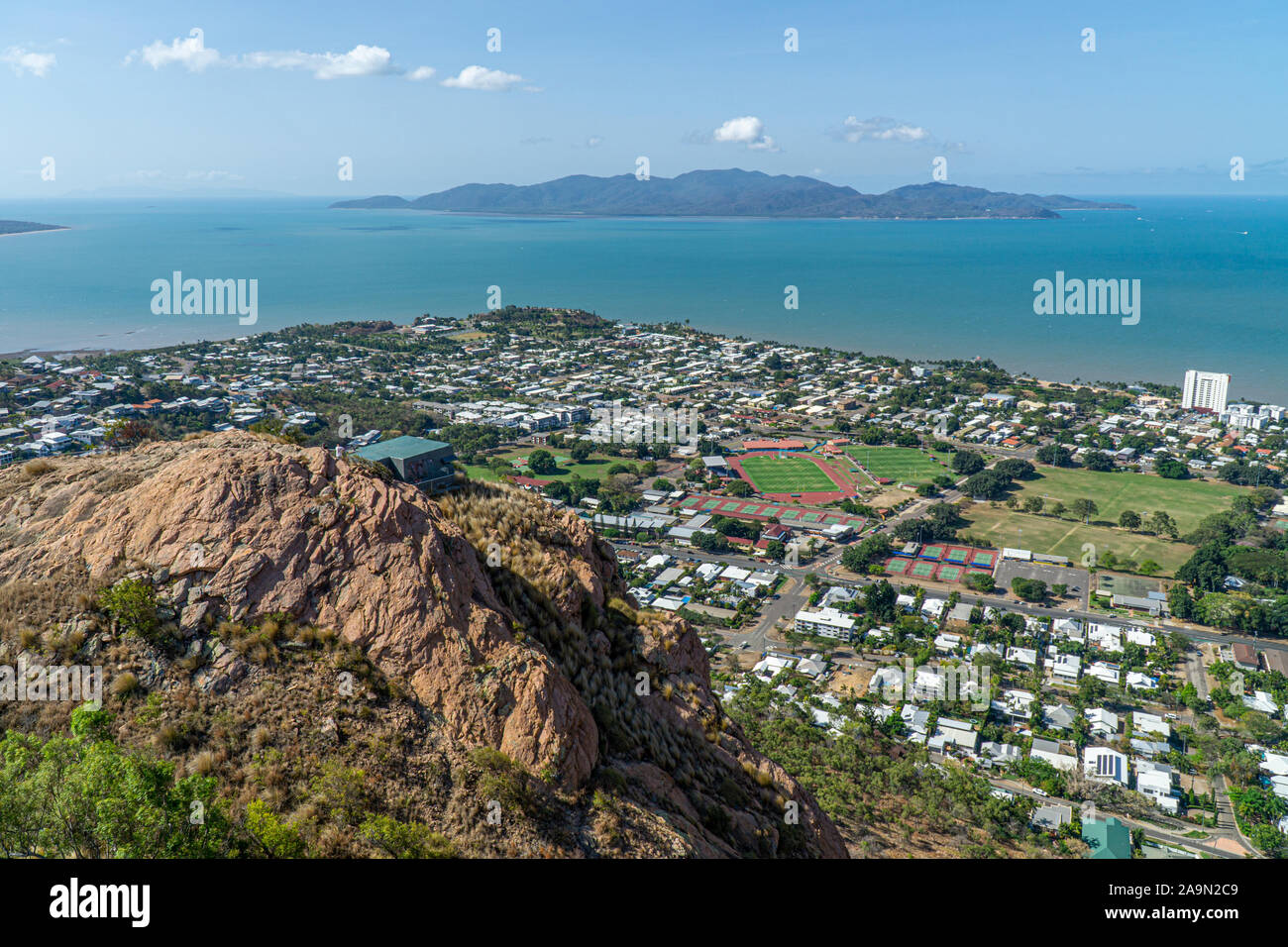 a view from above of the australian coastal town Tully in the north of ...