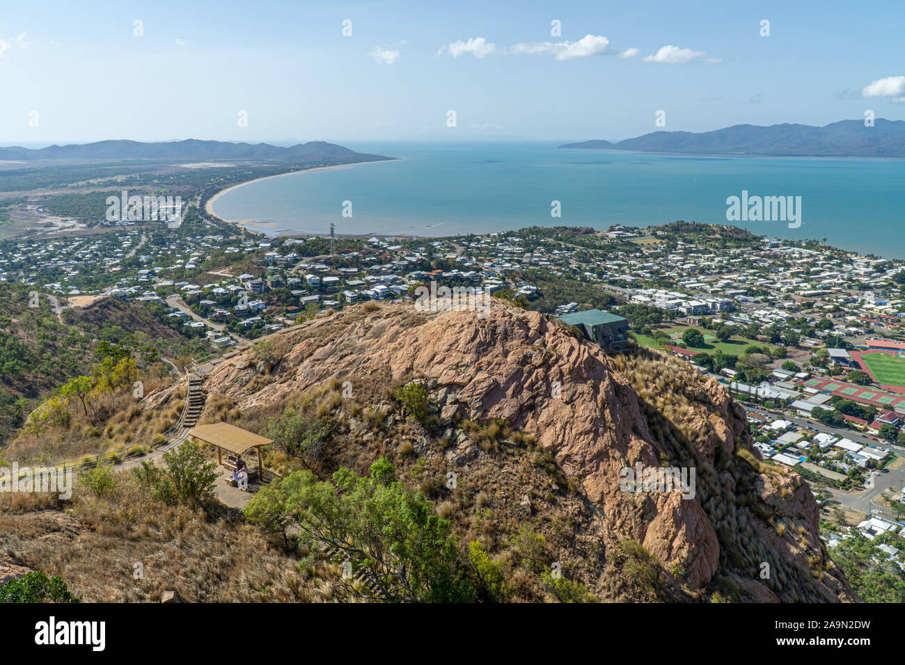 a view from above of the australian coastal town Tully in the north of ...