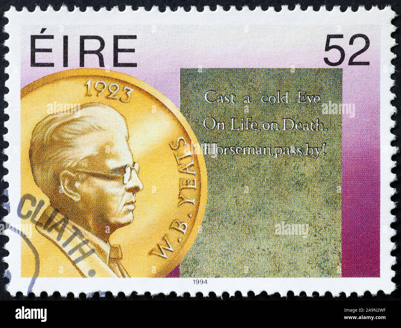 Celebration of William Butler Yeats on irish postage stamp Stock Photo ...