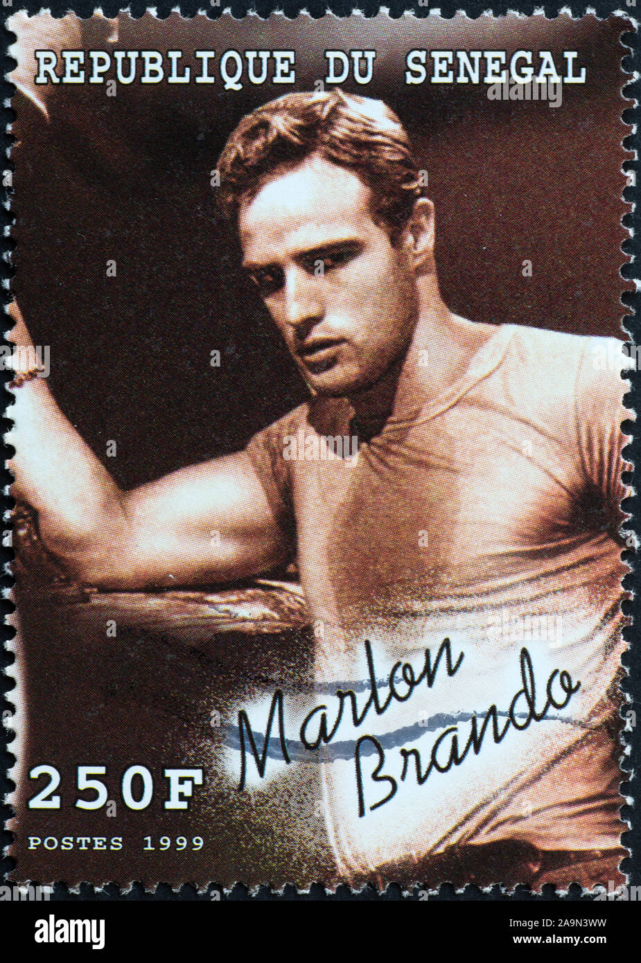 Marlon Brando on postage stamp Stock Photo - Alamy