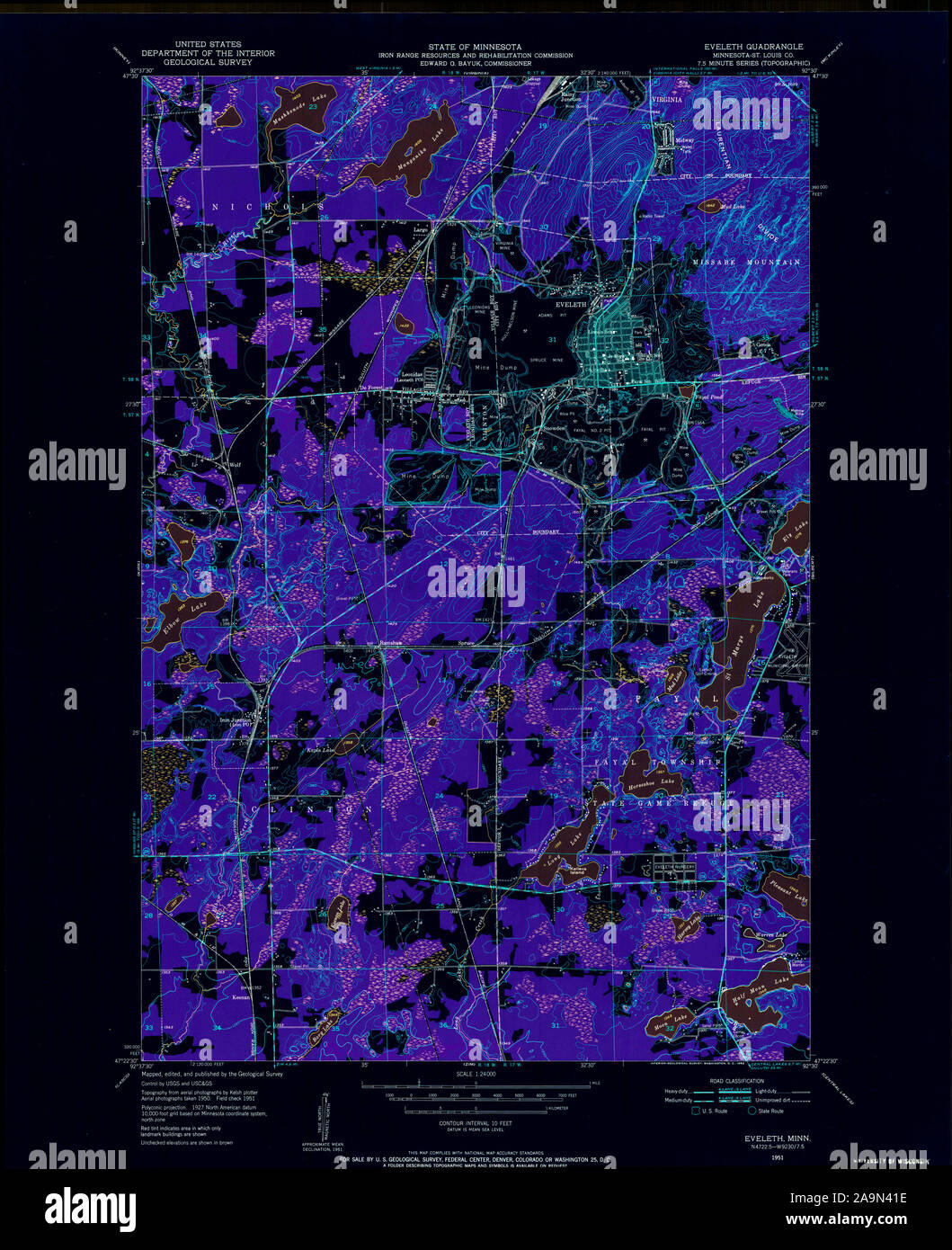 Map of eveleth minnesota hi-res stock photography and images - Alamy