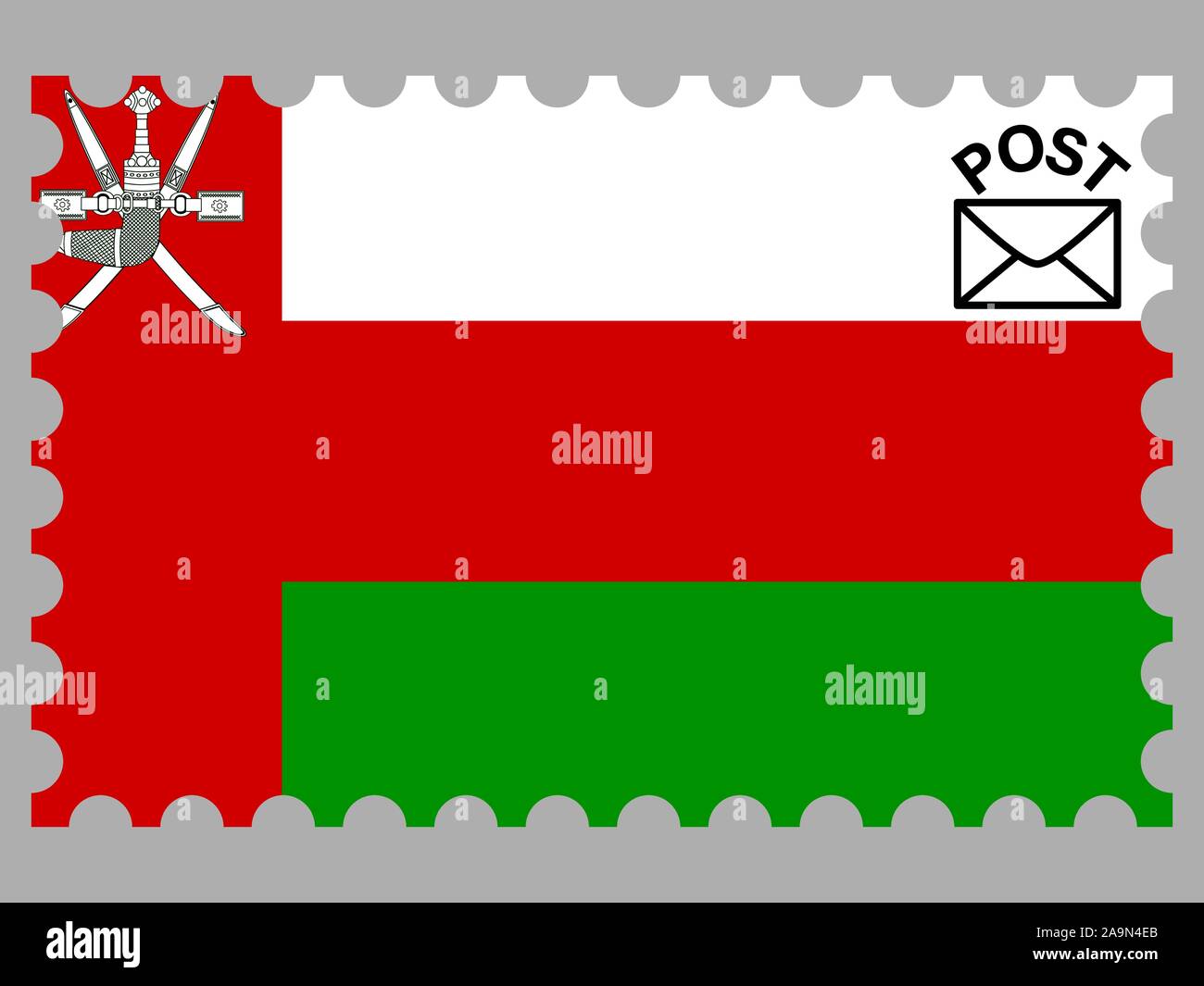 Beautiful national flag of Sultanate of Oman. original colors and ...