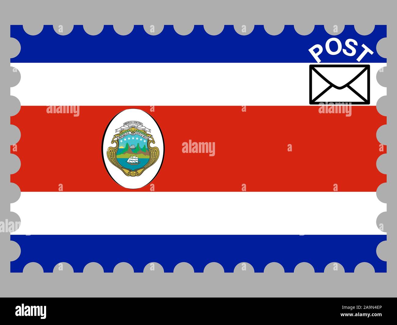 National flag of Republic of Costa Rica. original colors and proportion ...