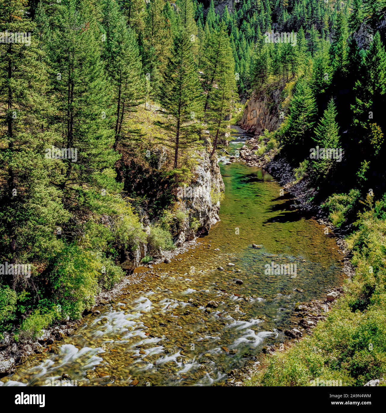 belt creek in sluice boxes state park near monarch, montana Stock Photo ...
