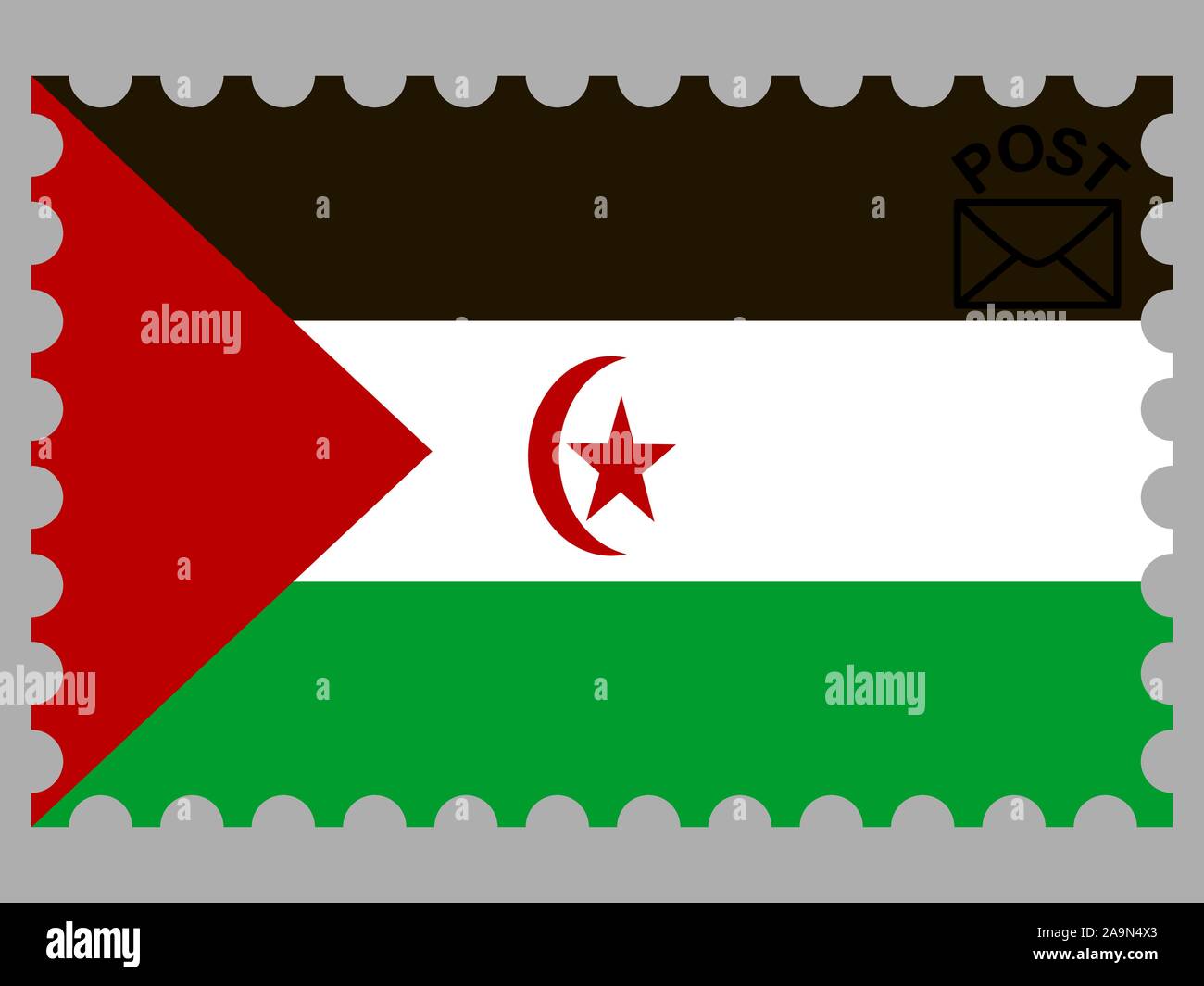 Beautiful national flag of Sahrawi Arab Democratic Republic. Simply ...