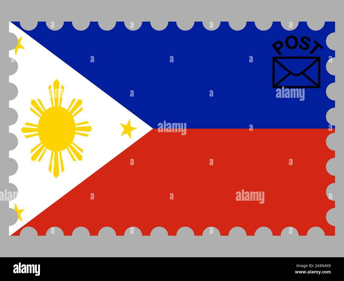 Beautiful national flag of Republic of Philippines. original colors and ...