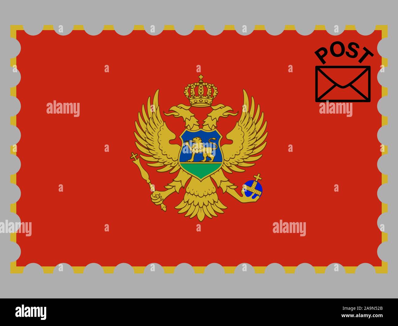 National flag of Montenegro. original colors and proportion. Simply ...