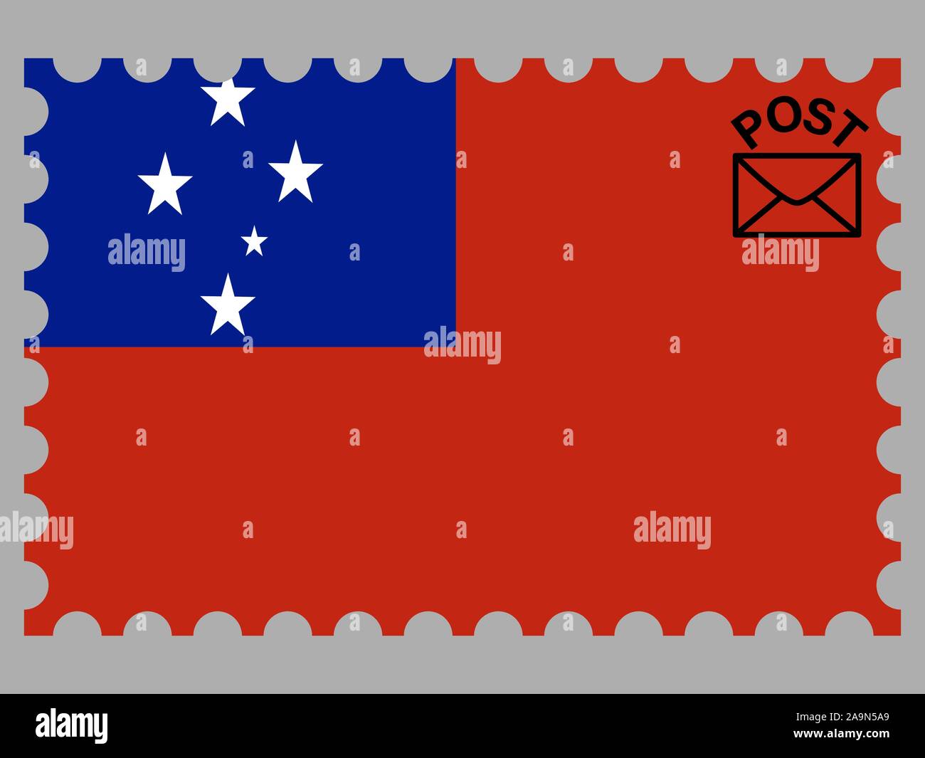 Beautiful national flag of Independent State of Samoa. original colors ...