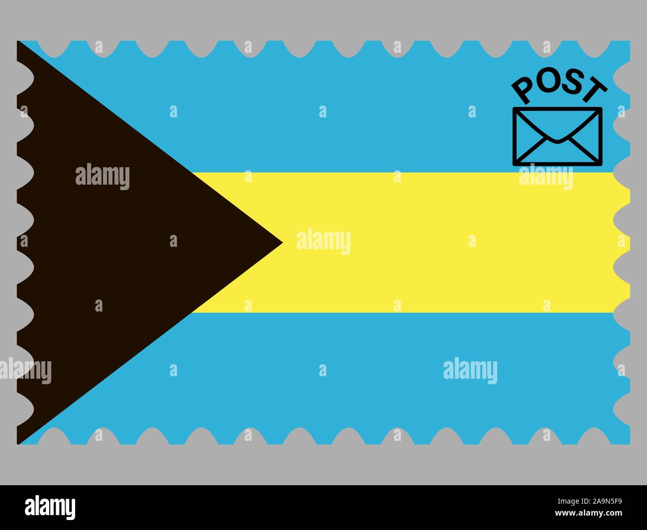 National flag of Commonwealth of Bahamas . original colors and ...