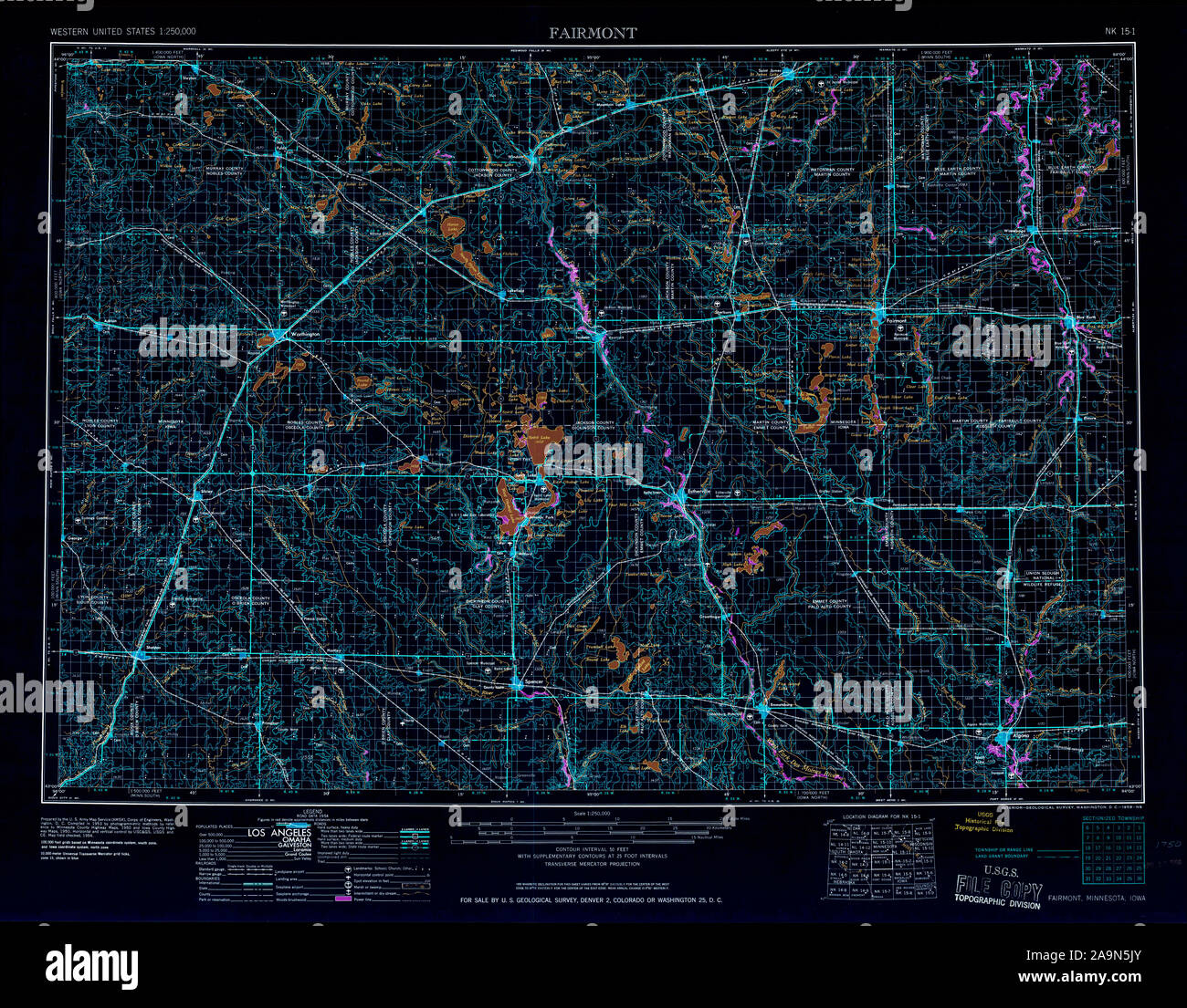 Map of fairmont minnesota hi-res stock photography and images - Alamy