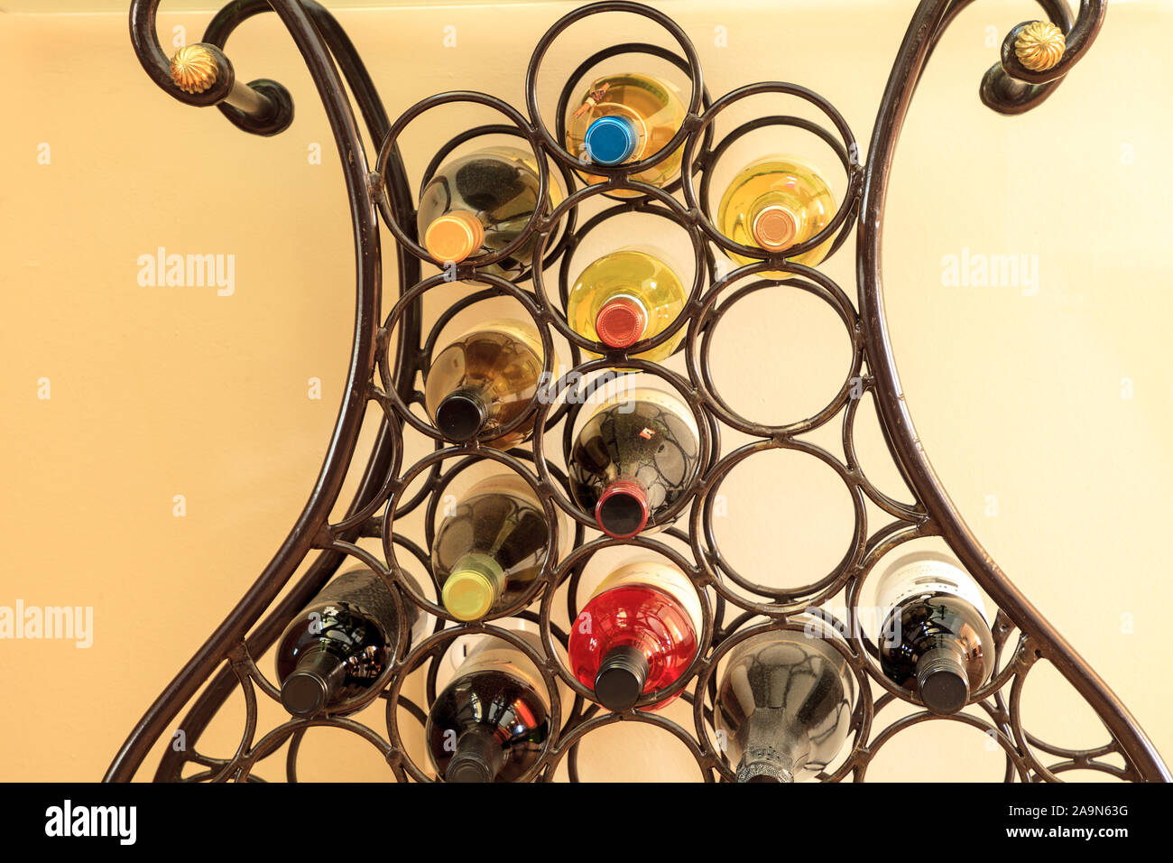 Wine rack holding white wine hi-res stock photography and images - Alamy