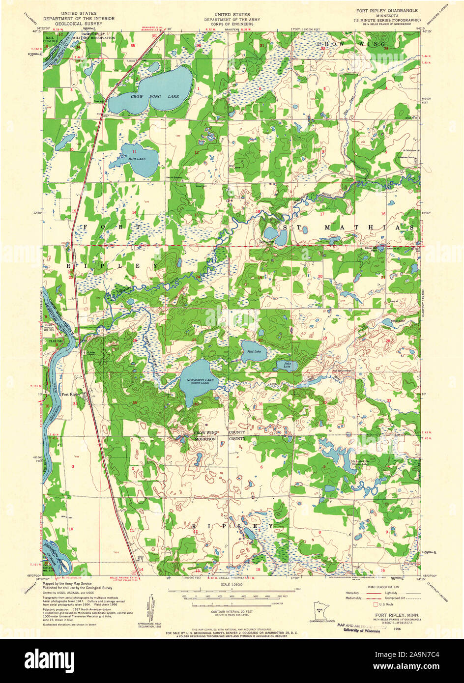 Map of fort ripley minnesota hi-res stock photography and images - Alamy