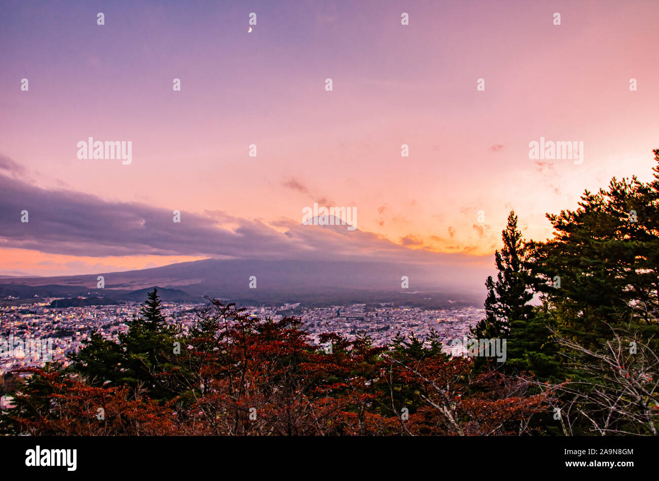 Mount Fuji views from Fujiyoshida, Japan Stock Photo - Alamy