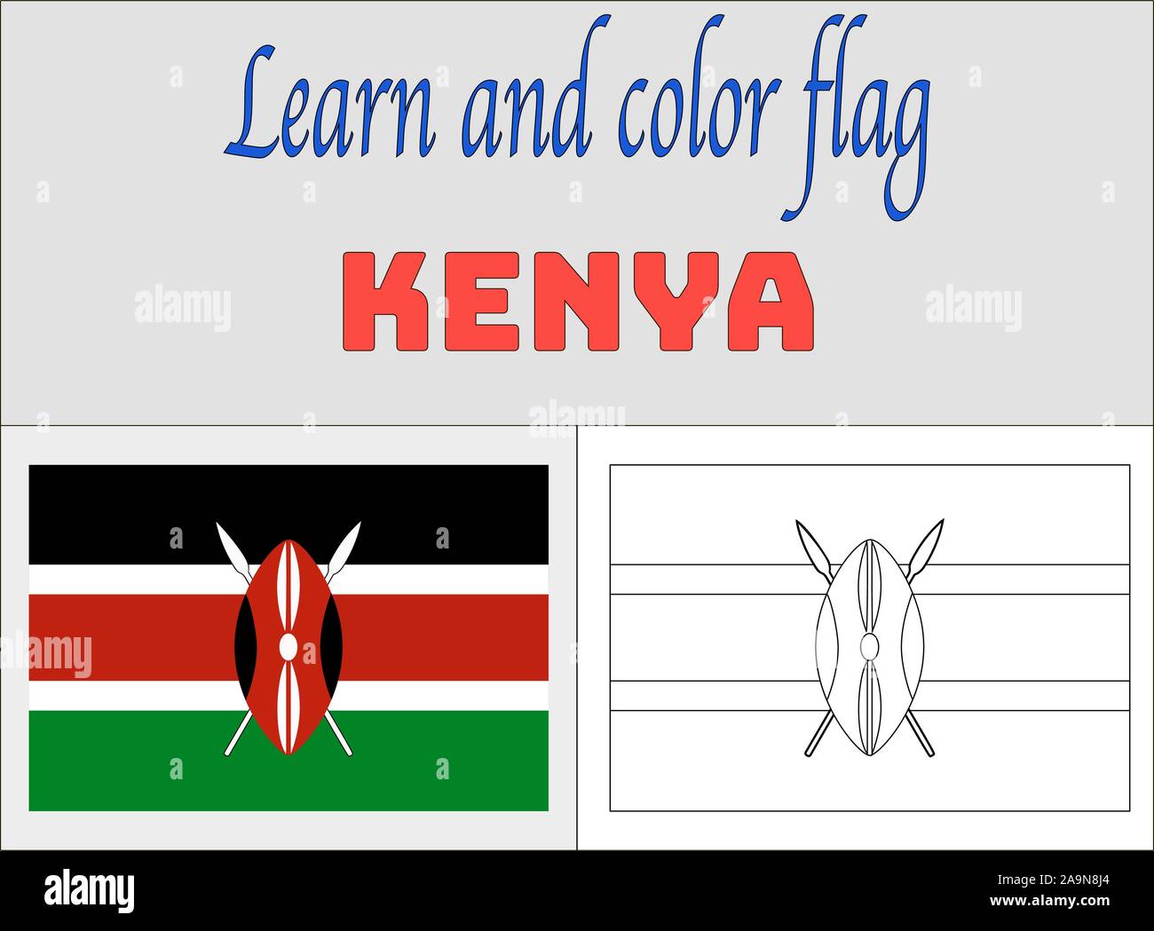 National flag Coloring Book pages for Education and learning. original ...
