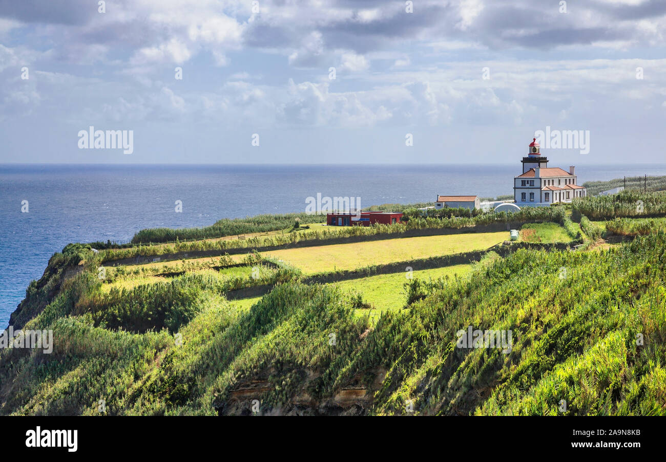 Ponta da Ferraria lighthouse on Sao Miguel Island, Azores, Portugal ...