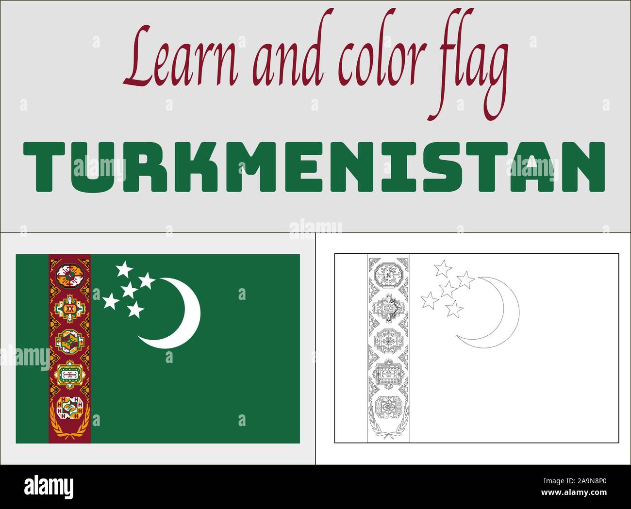 National flag Coloring Book pages for Education and learning. original ...