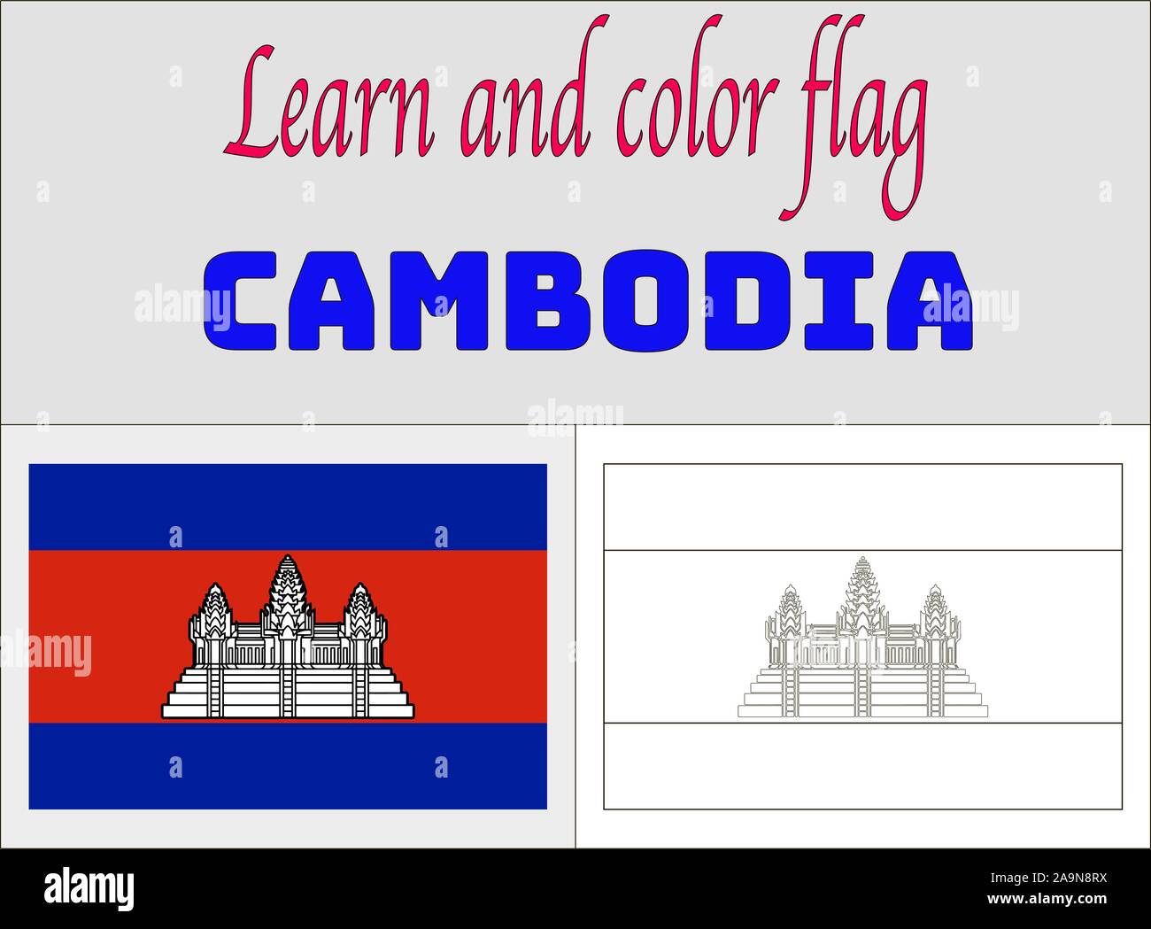 National flag Coloring Book pages for Education and learning. original ...