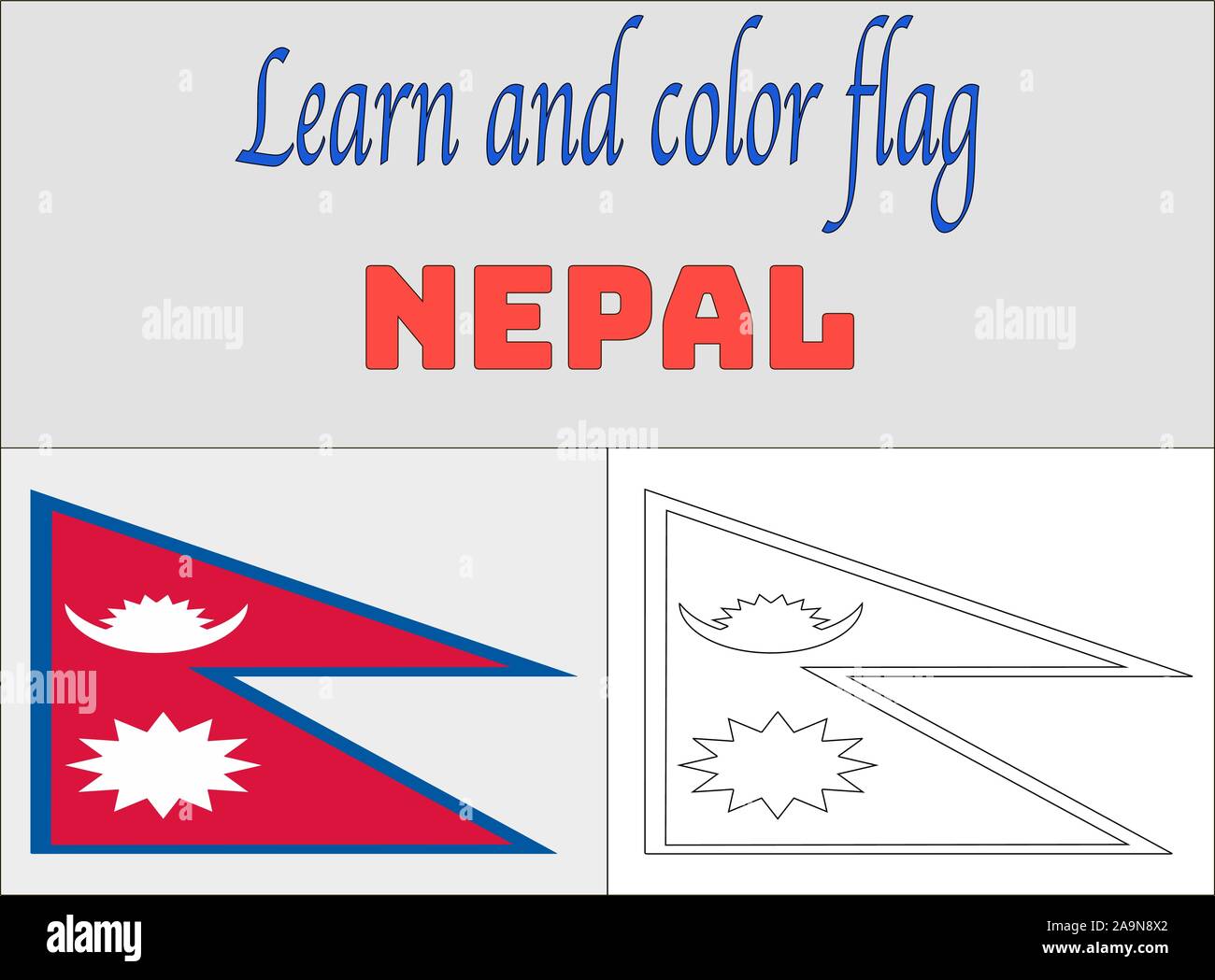 National flag Coloring Book pages for Education and learning. original ...