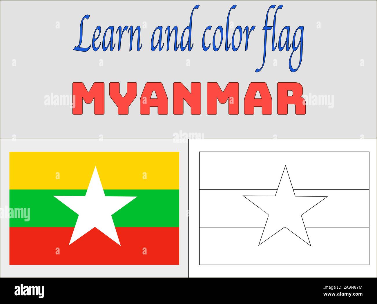 National flag Coloring Book pages for Education and learning. original ...