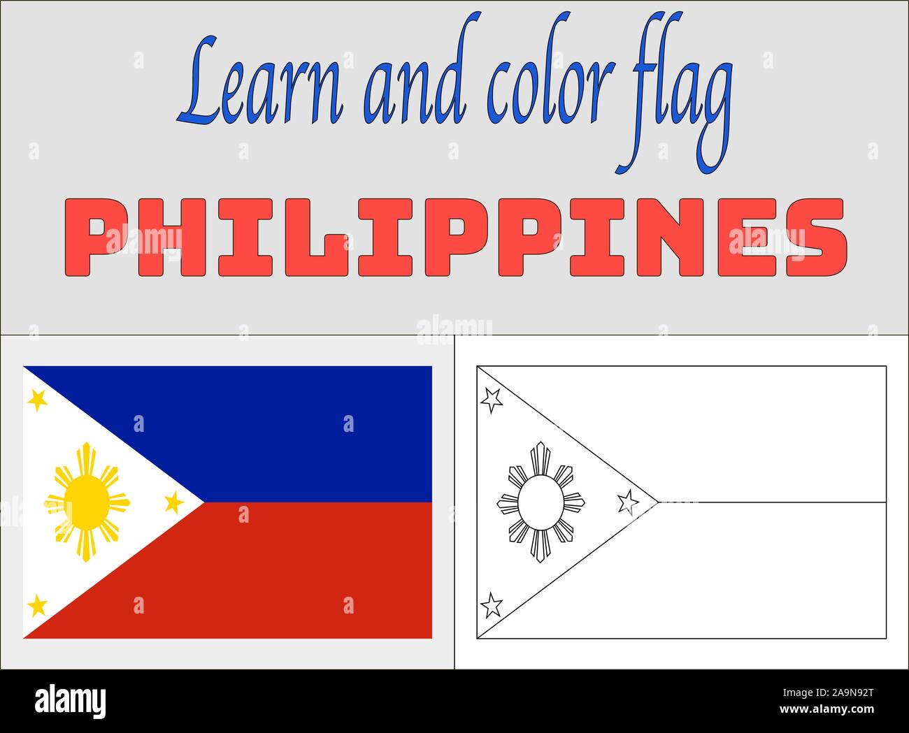 National flag Coloring Book pages for Education and learning. original ...