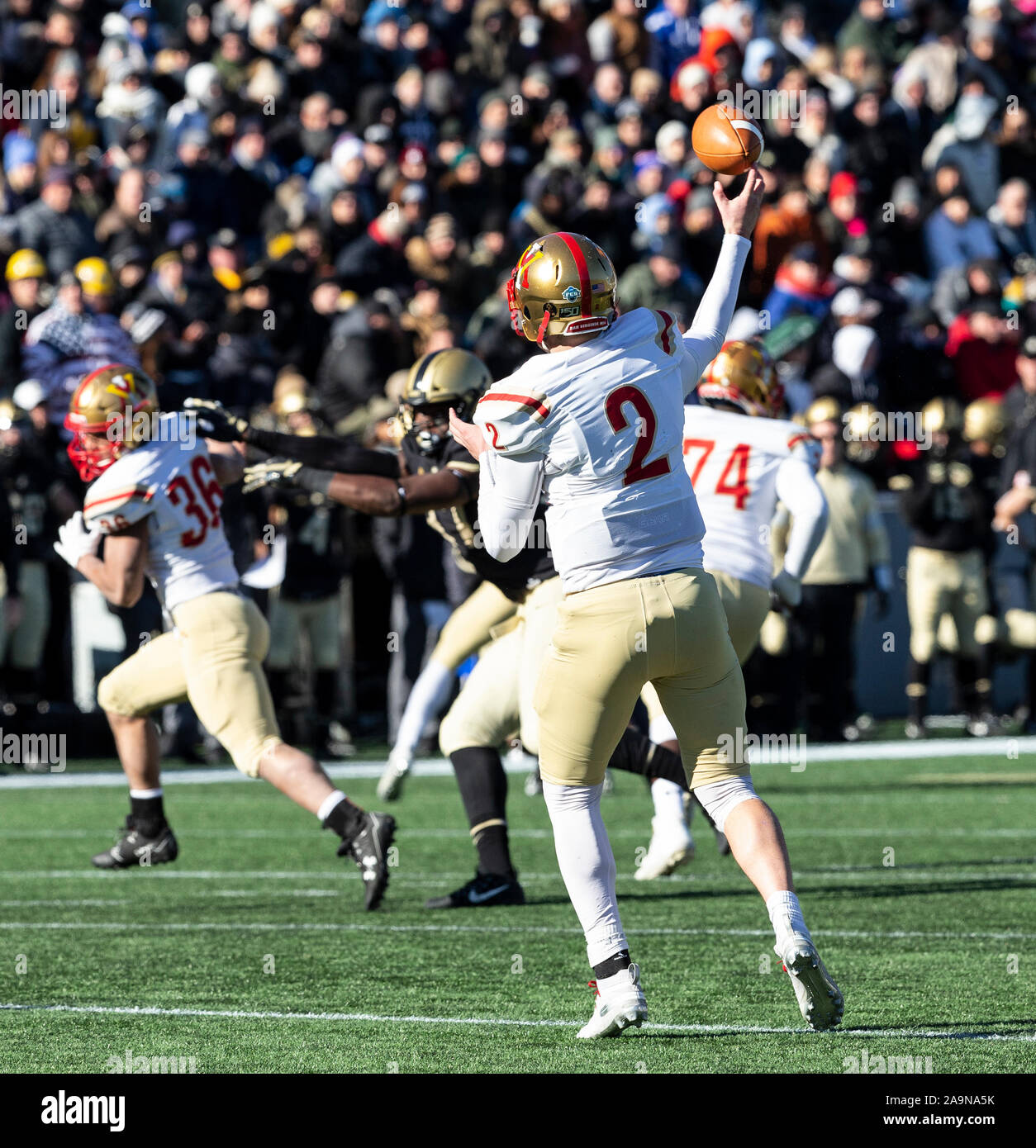 West Point, NY - November 16, 2019: Quarterback Reece Udinski (2) of ...