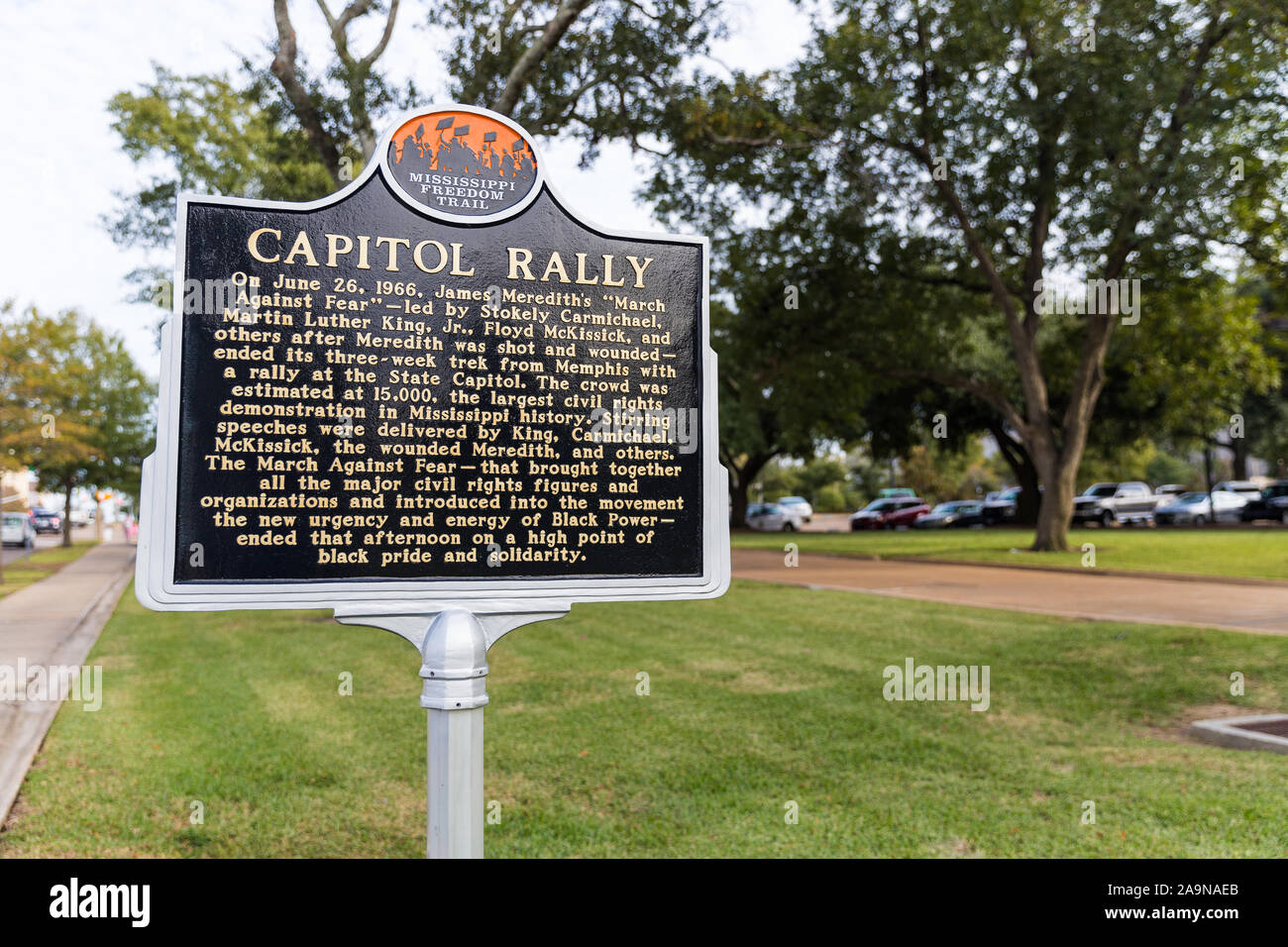 Jackson, MS /USA - November 4, 2019: Capitol Rally Historical Marker ...