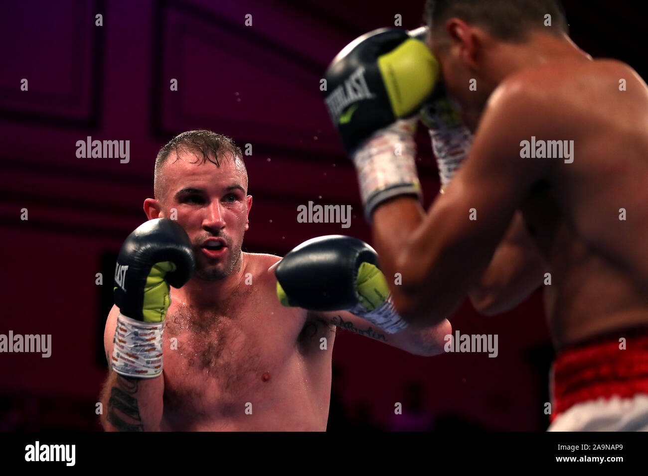 John Joe Nevin (left) and Freddy Fonseca compete in the WBA World ...