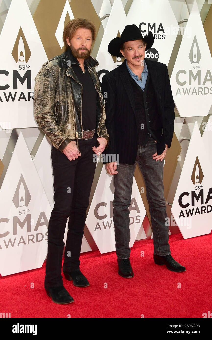November 13, 2019, Nashville, Tennessee, USA: Ronnie Dunn, Kix Brooks ...