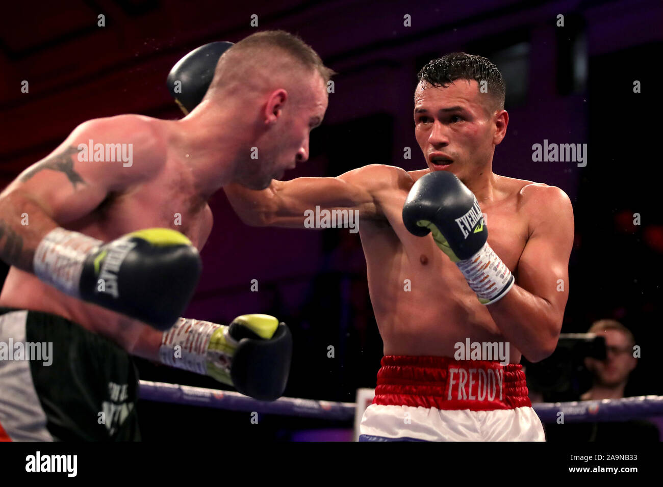 John Joe Nevin (left) and Freddy Fonseca compete in the WBA World ...