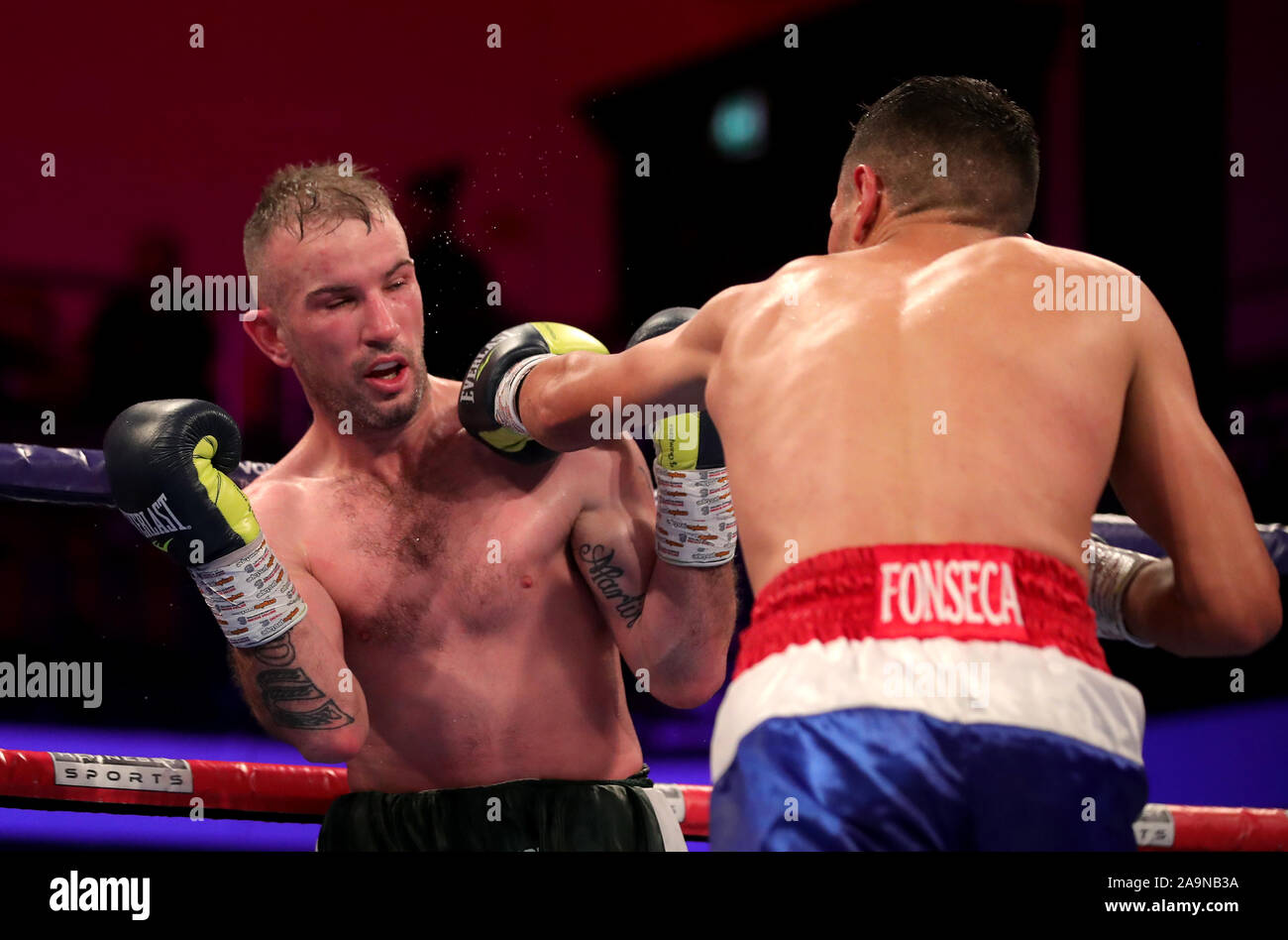 John Joe Nevin (left) and Freddy Fonseca compete in the WBA World ...