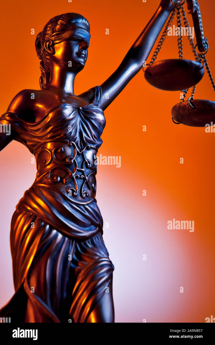 Bronze Themis statue - symbol of Justice Stock Photo - Alamy