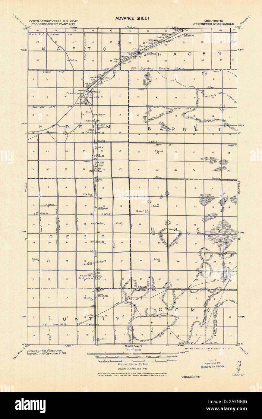 Greenbush minnesota map hi-res stock photography and images - Alamy