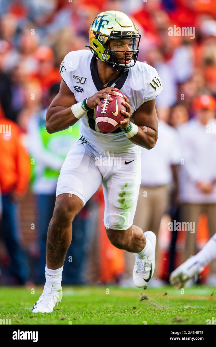 Wake Forest Demon Deacons quarterback Jamie Newman (12) during the NCAA ...