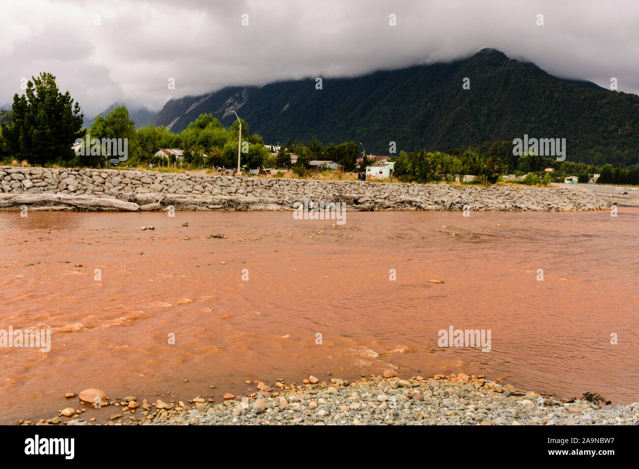 Contaminated river after Chaitén volcano eruption in 2008 in Chaitén ...