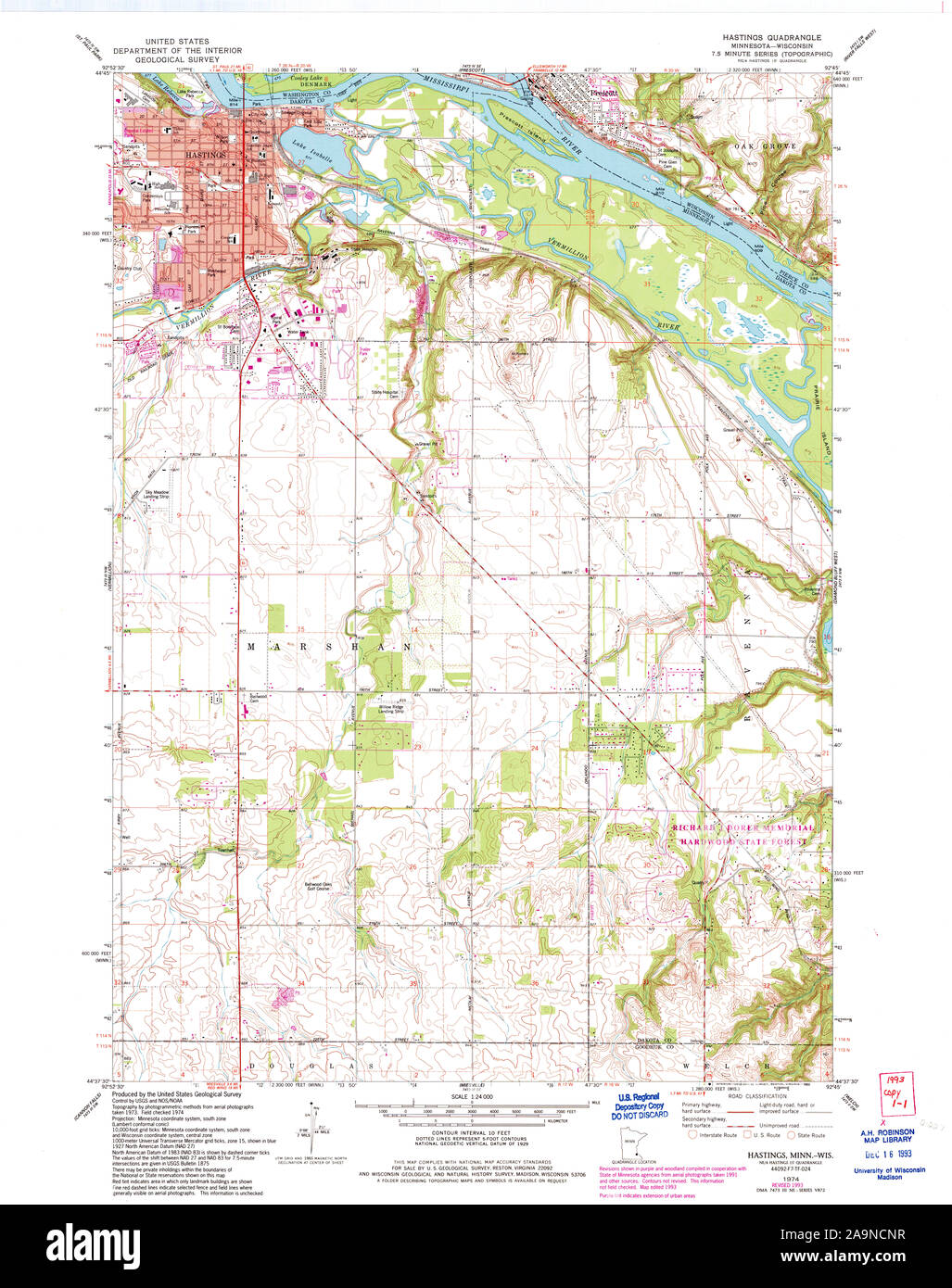 Map of hastings minnesota hi-res stock photography and images - Alamy