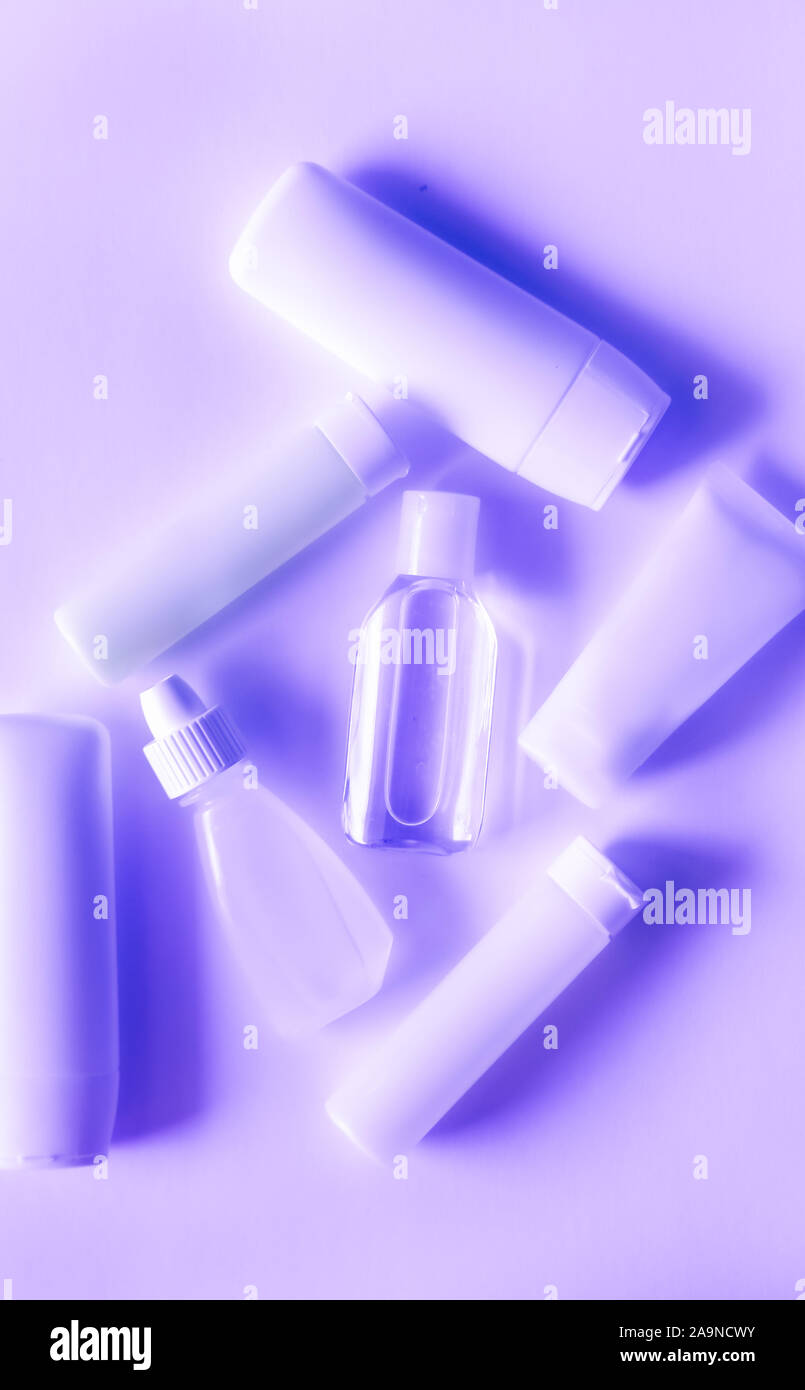 Plastic bottles monochrome neon Stock Photo - Alamy