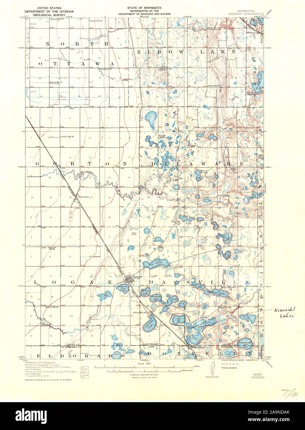 Minnesota map 1911 hi-res stock photography and images - Alamy