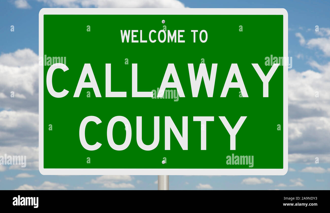 Rendering of a green 3d highway sign for Callaway County Stock Photo ...