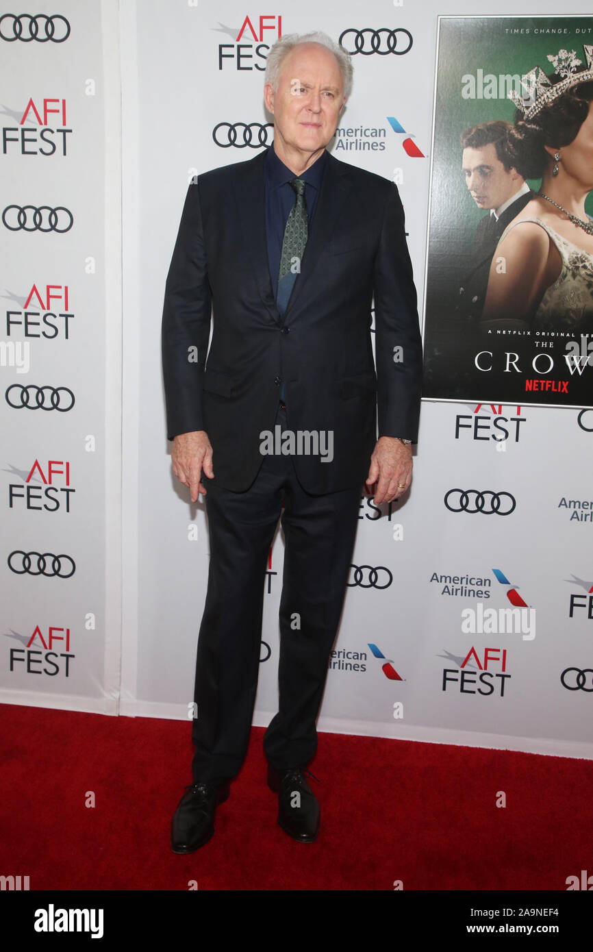 Hollywood, Ca. 16th Nov, 2019. John Lithgow at The Crown Gala Screening ...