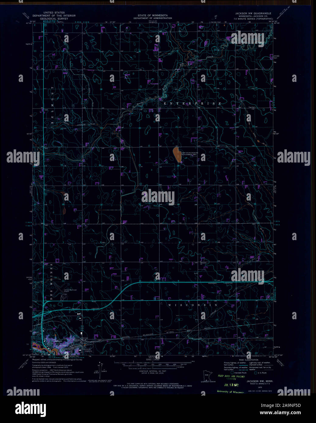 Map of jackson minnesota hi-res stock photography and images - Alamy