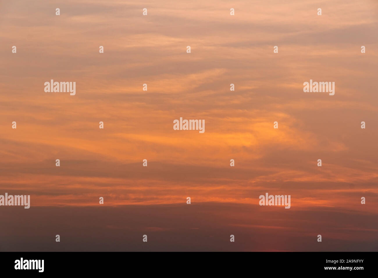 Beautiful orange sky on sunset background. Image Stock Photo - Alamy
