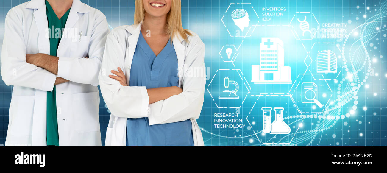 Medical Healthcare Research and Development Concept. Doctor in hospital ...