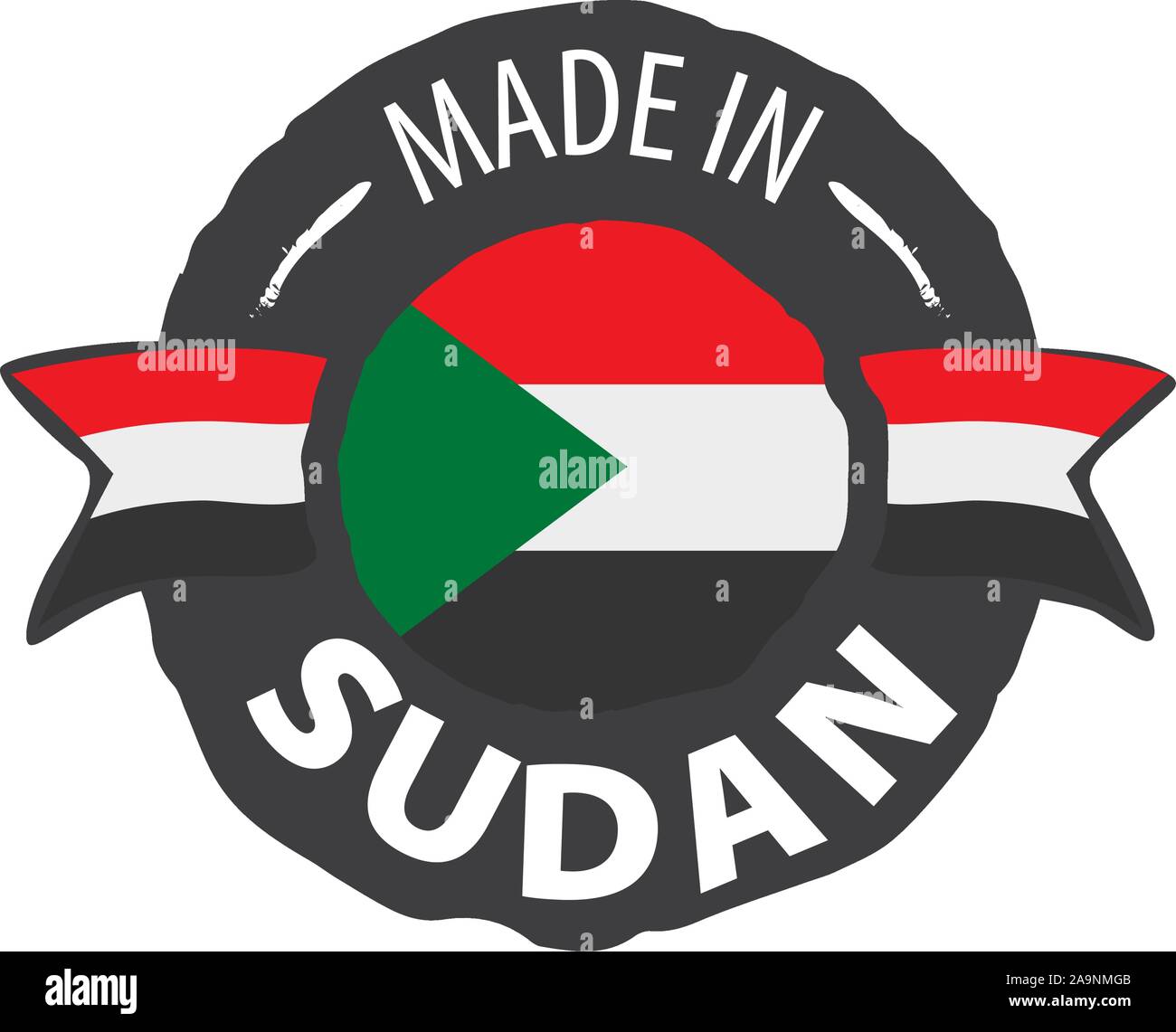 Sudan flag, vector illustration on a white background Stock Vector ...