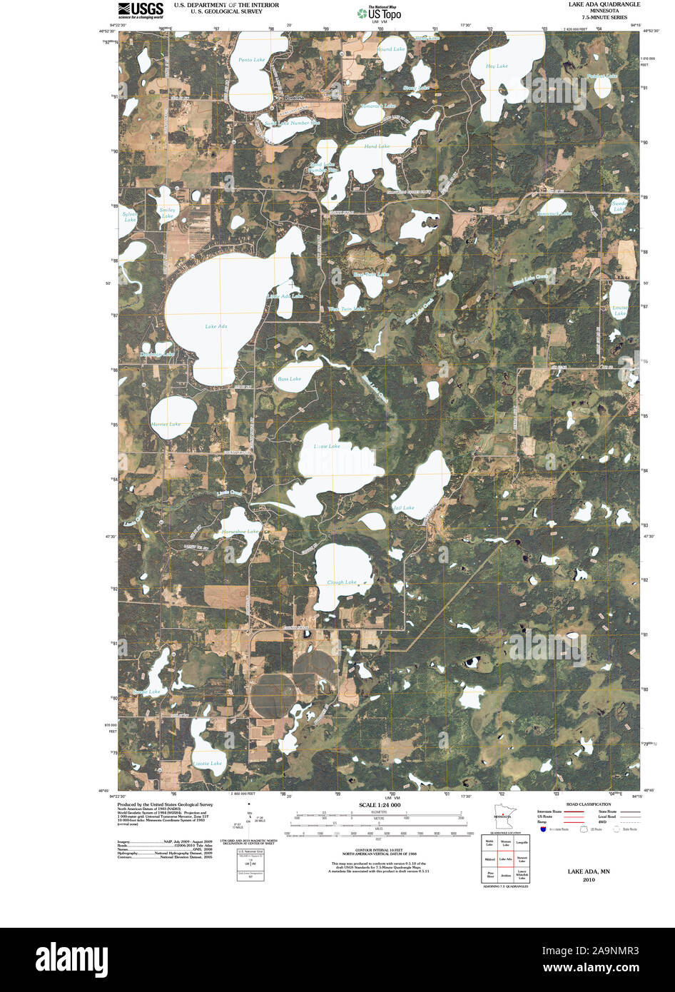Map of ada minnesota Cut Out Stock Images & Pictures - Alamy
