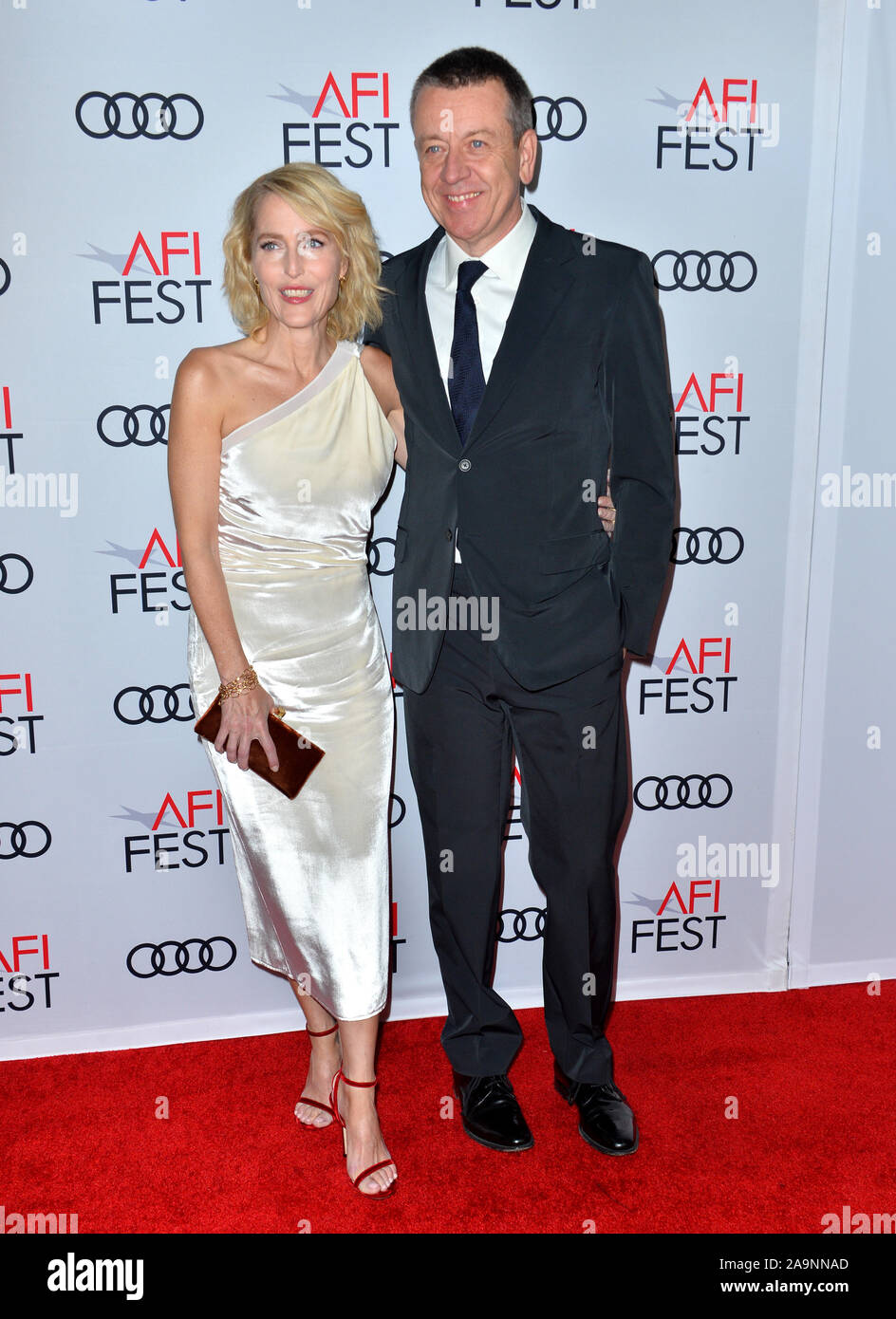 Los Angeles, USA. 16th Nov 2019. Gillian Anderson & Peter Morgan at the ...