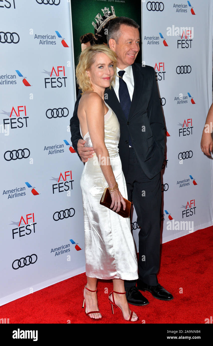 Los Angeles, USA. 16th Nov 2019. Gillian Anderson & Peter Morgan at the ...