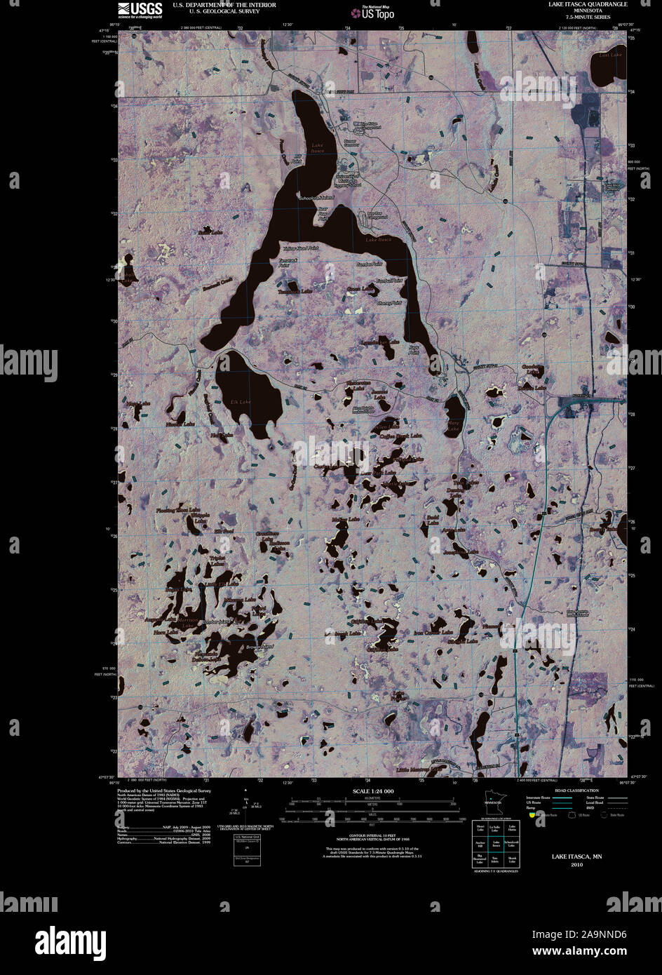 Lake itasca map hi-res stock photography and images - Alamy